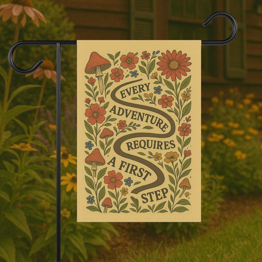 Every Adventure Requires a First Step Yard Flag - Alice in Wonderland ...