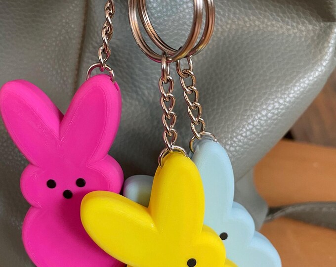 Peeps Bunny Keychain - Etsy