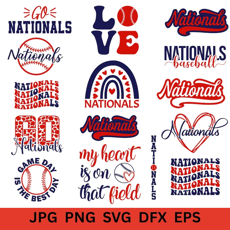 Nationals SVG Bundle: Baseball Team Design for Cricut (digital Download ...