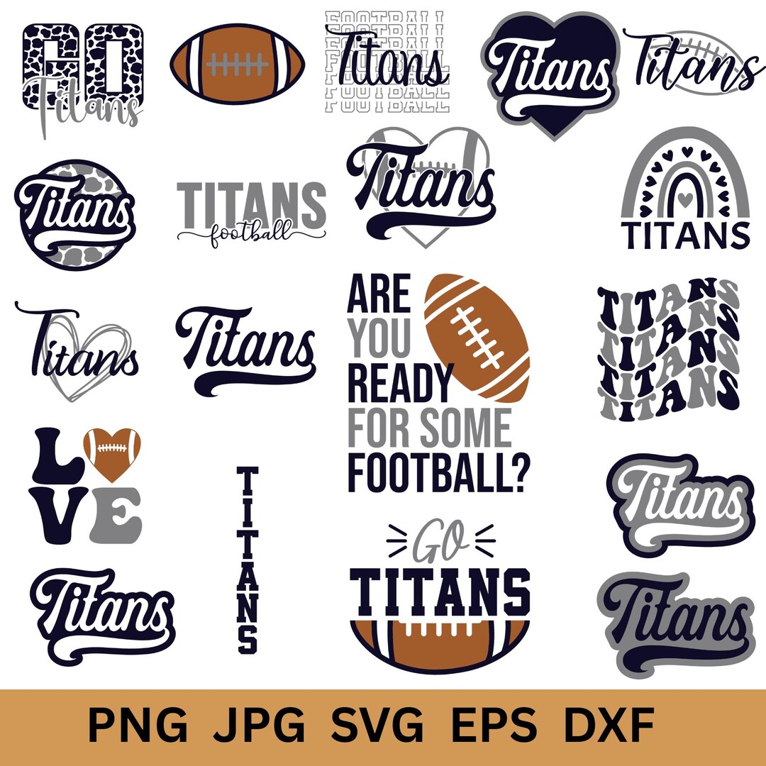 Titans SVG Bundle: Cheer, Football, Baseball Mascot Designs (png Svg ...