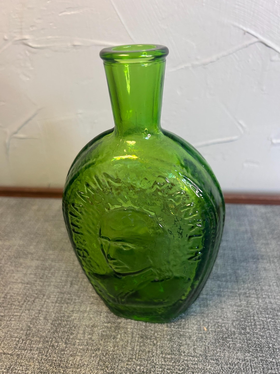 Vintage Wheaton Green Blown Glass Bottle, Benjamin Franklin - Etsy