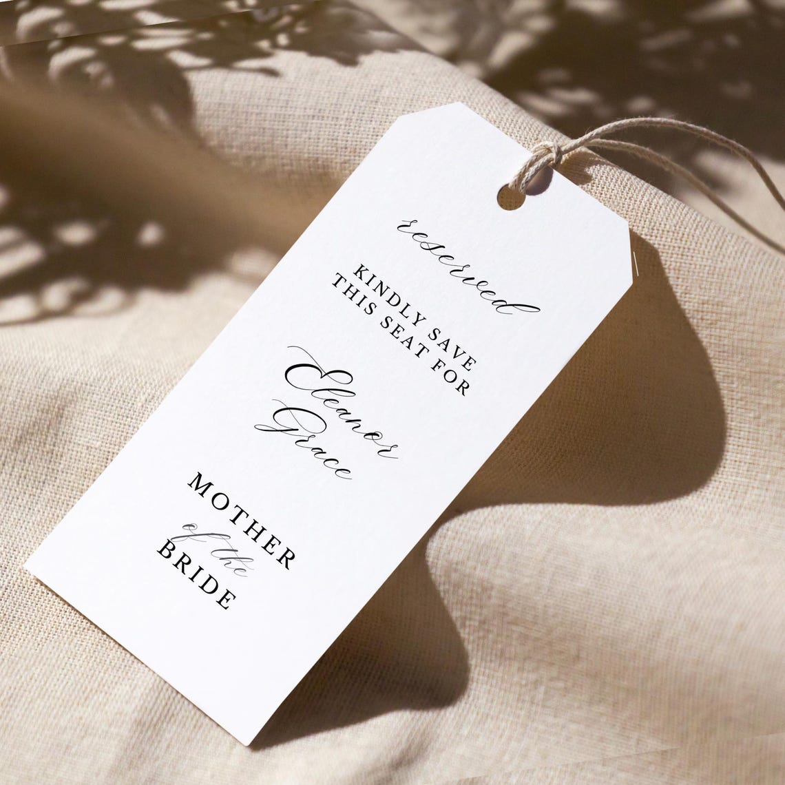 Wedding Seat Reservation Tag Printable Ceremony Seat Tag Mother of the ...