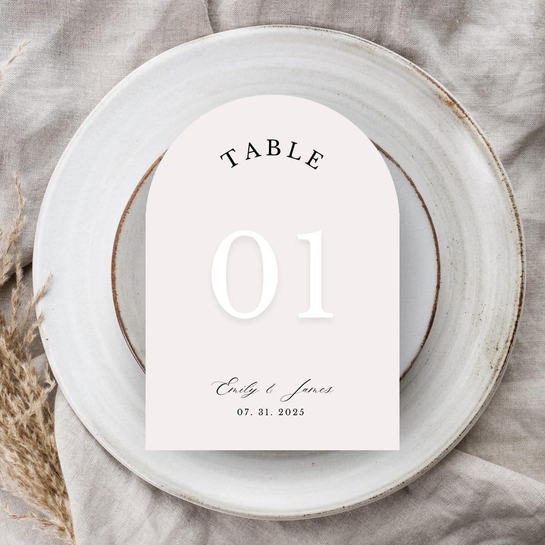 Wedding Arch Table Numbers Arched Editable Table Numbers Wedding Modern ...