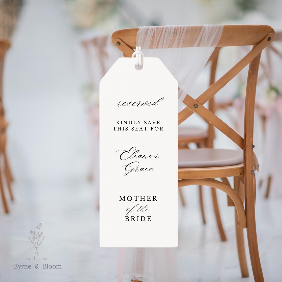 Wedding Seat Reservation Tag Printable Ceremony Seat Tag Mother of the ...