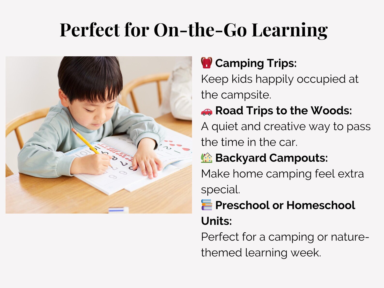 Camping Activity Book for Kids 3 to 5 Years, Camping Themed Activity ...