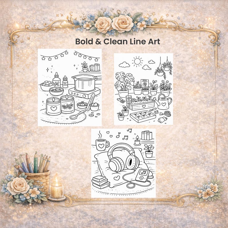 Hobby Life Cozy Coloring Book, Printable PDF, Hobbies Coloring Pages ...