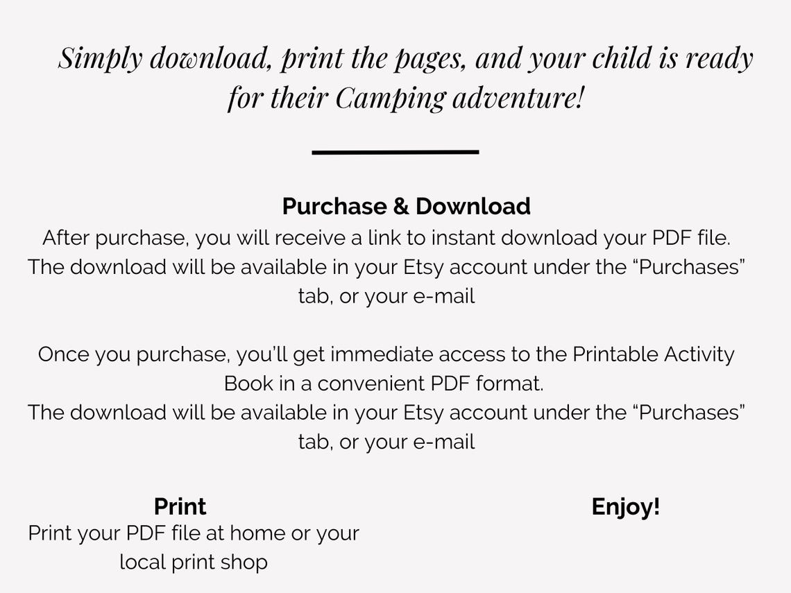 Camping Activity Book for Kids 3 to 5 Years, Camping Themed Activity ...
