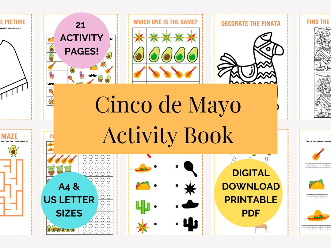 Cinco De Mayo Activity Book Preschool, Kindergarten Ages 3-6 ...