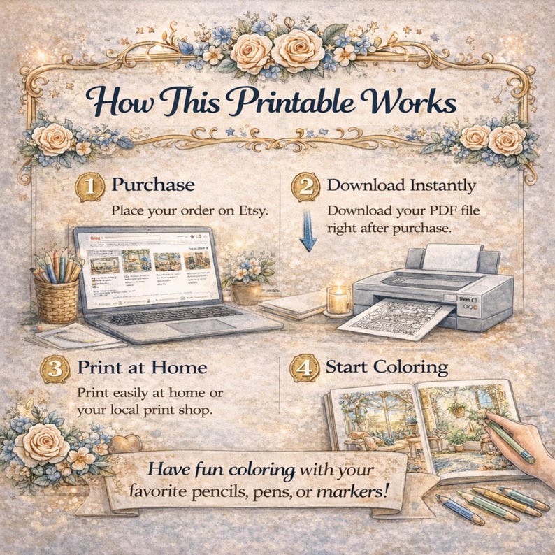 Hobby Life Cozy Coloring Book, Printable PDF, Hobbies Coloring Pages ...