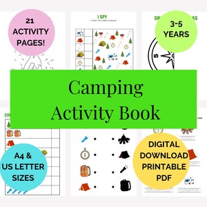 Camping Activity Book for Kids 3 to 5 Years, Camping Themed Activity ...