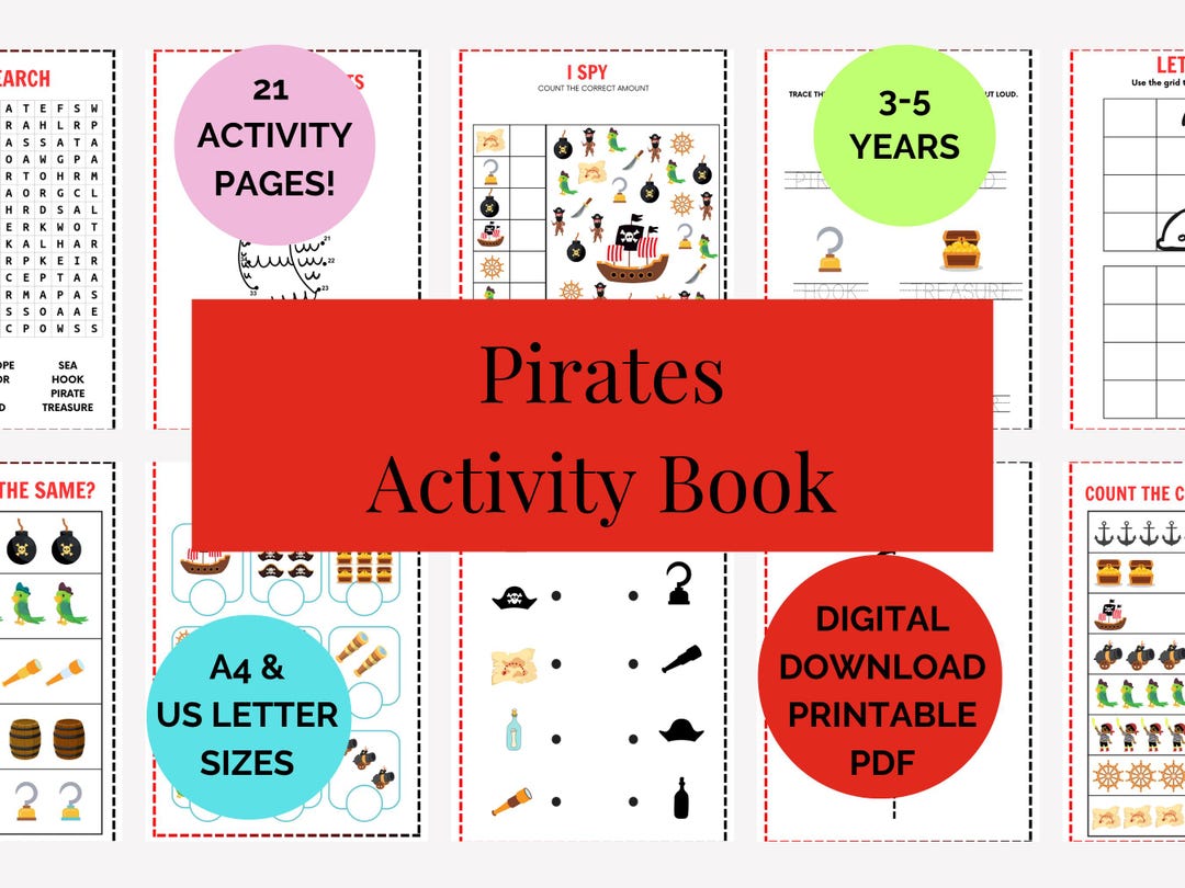Pirates Activity Book for Kids 3 to 5 Years, Pirate Themed Activity ...