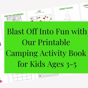Camping Activity Book for Kids 3 to 5 Years, Camping Themed Activity ...