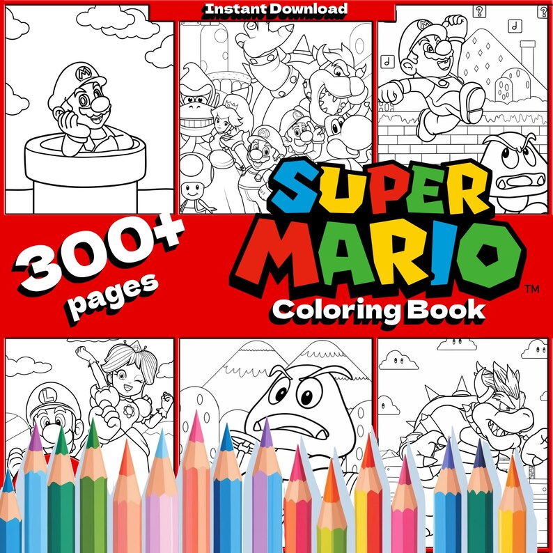300+ Super Mario Coloring Pages Coloring Book | Printable Mario ...