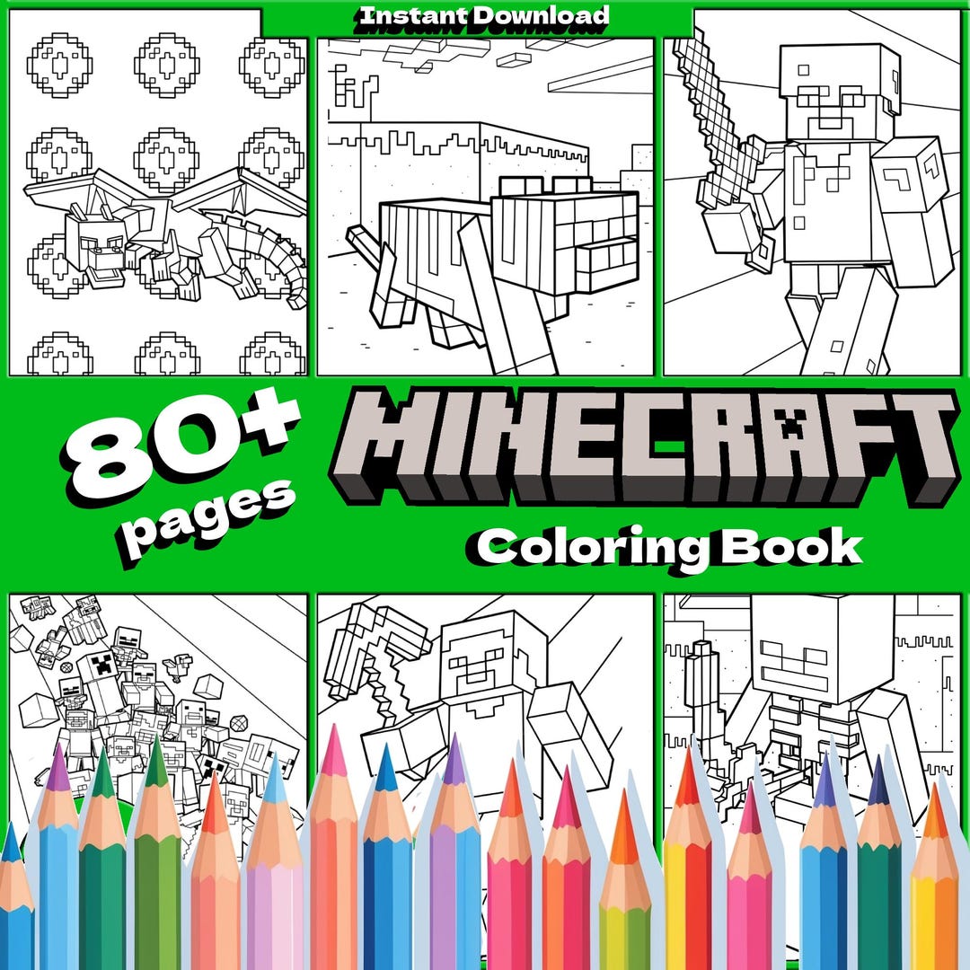 80+ Minecraft Coloring Pages Coloring Book | Printable Minecraft ...