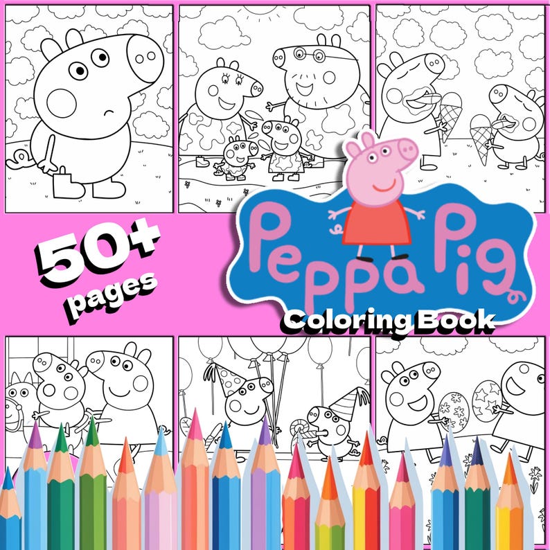 50+ Peppa Pig Coloring Pages Coloring Book | Printable Peppa Pig ...