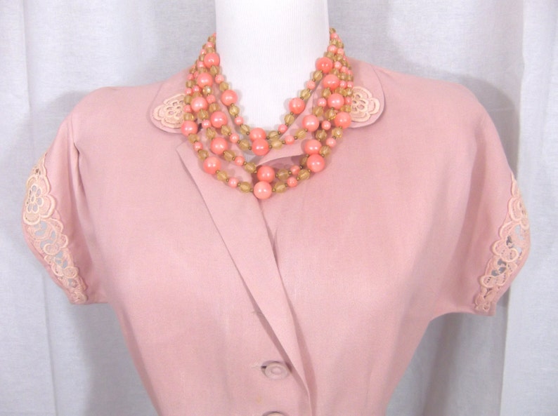 Fit And Flare Dress Pink Linen Dress Size 8 Etsy