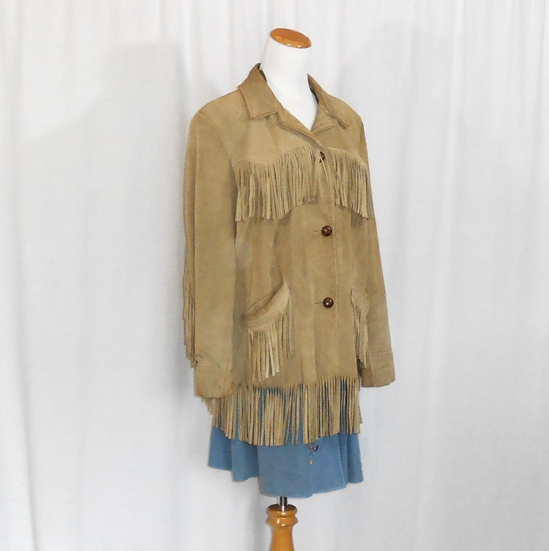 Brown Suede Fringed Jacket Hippie Jacket - Etsy