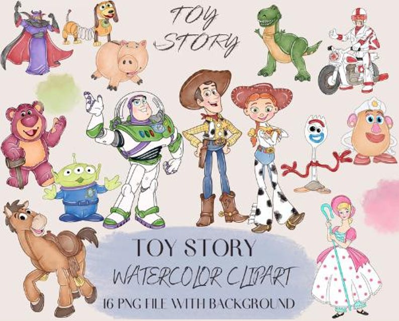 Toy Story Watercolor, Woody Toy Story Watercolor, Buzz Lightyear ...