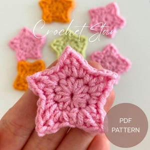 Crochet Star Pattern PDF – Easy & Quick Tutorial for Beginners – Cute Star Applique / Ornament ...