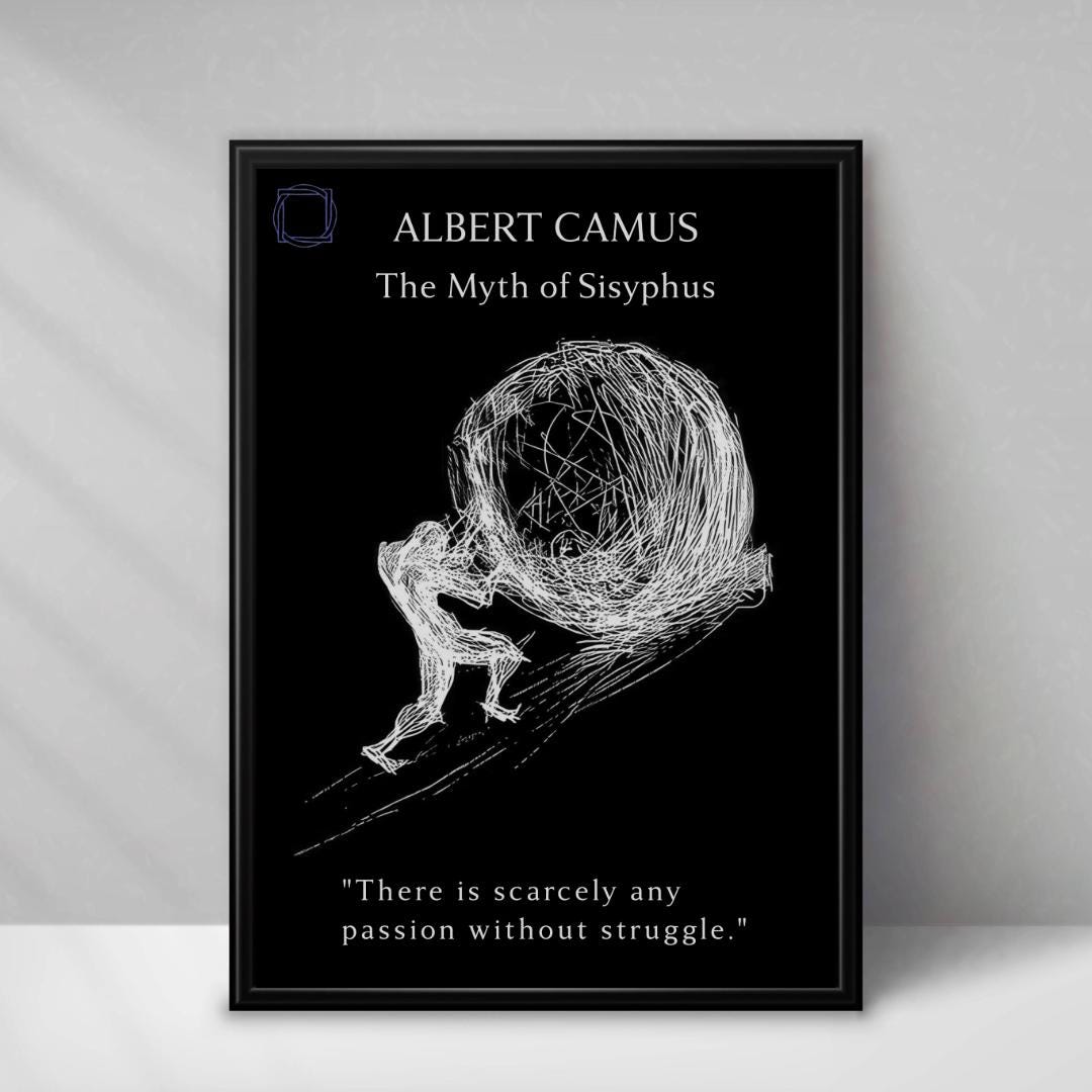 Albert Camus, the Myth of Sisyphus Poster A3, Philosophy Wall Art ...