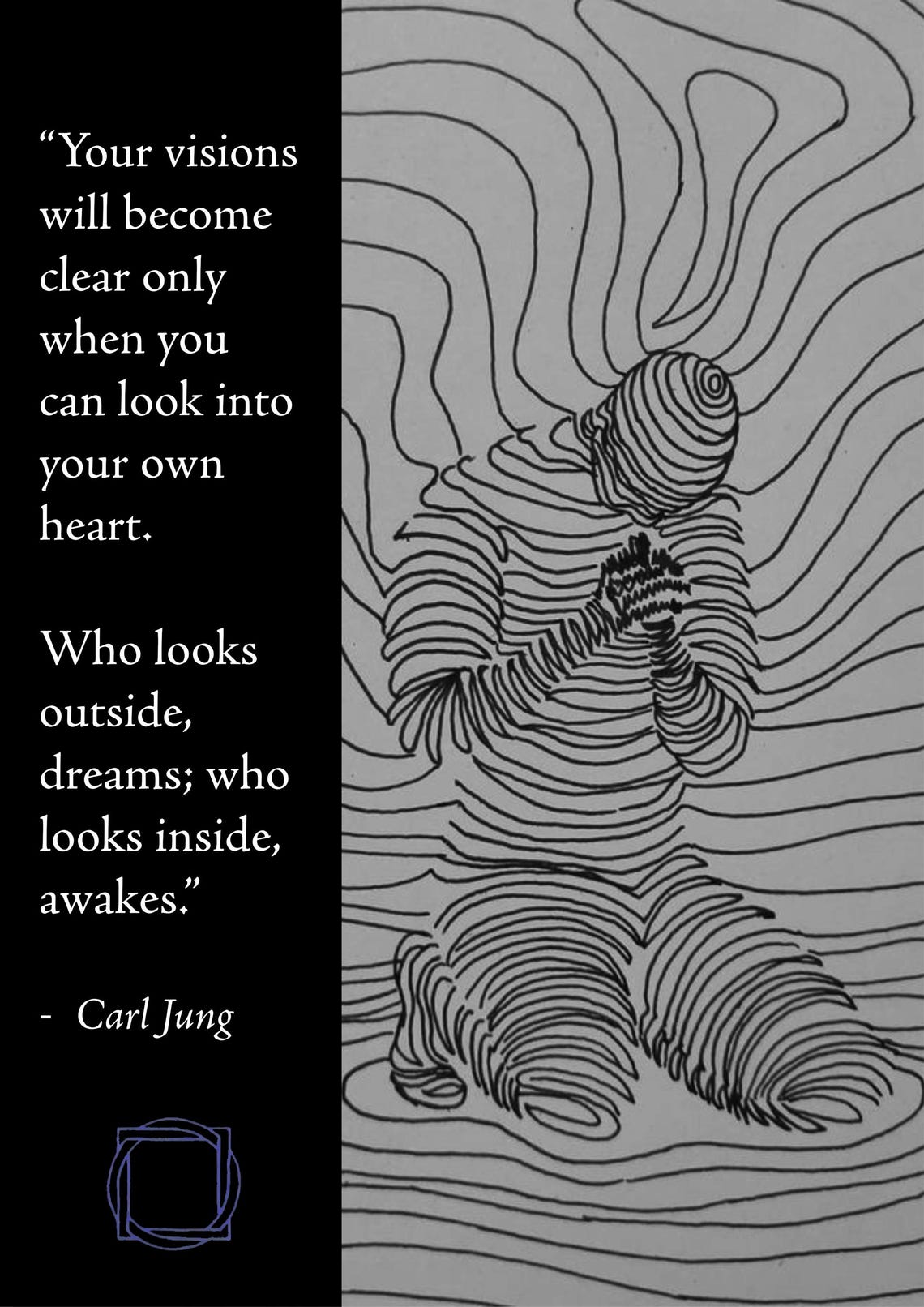 Carl Jung Philosophy Poster, Quote Print, "who Looks Outside, Dreams ...
