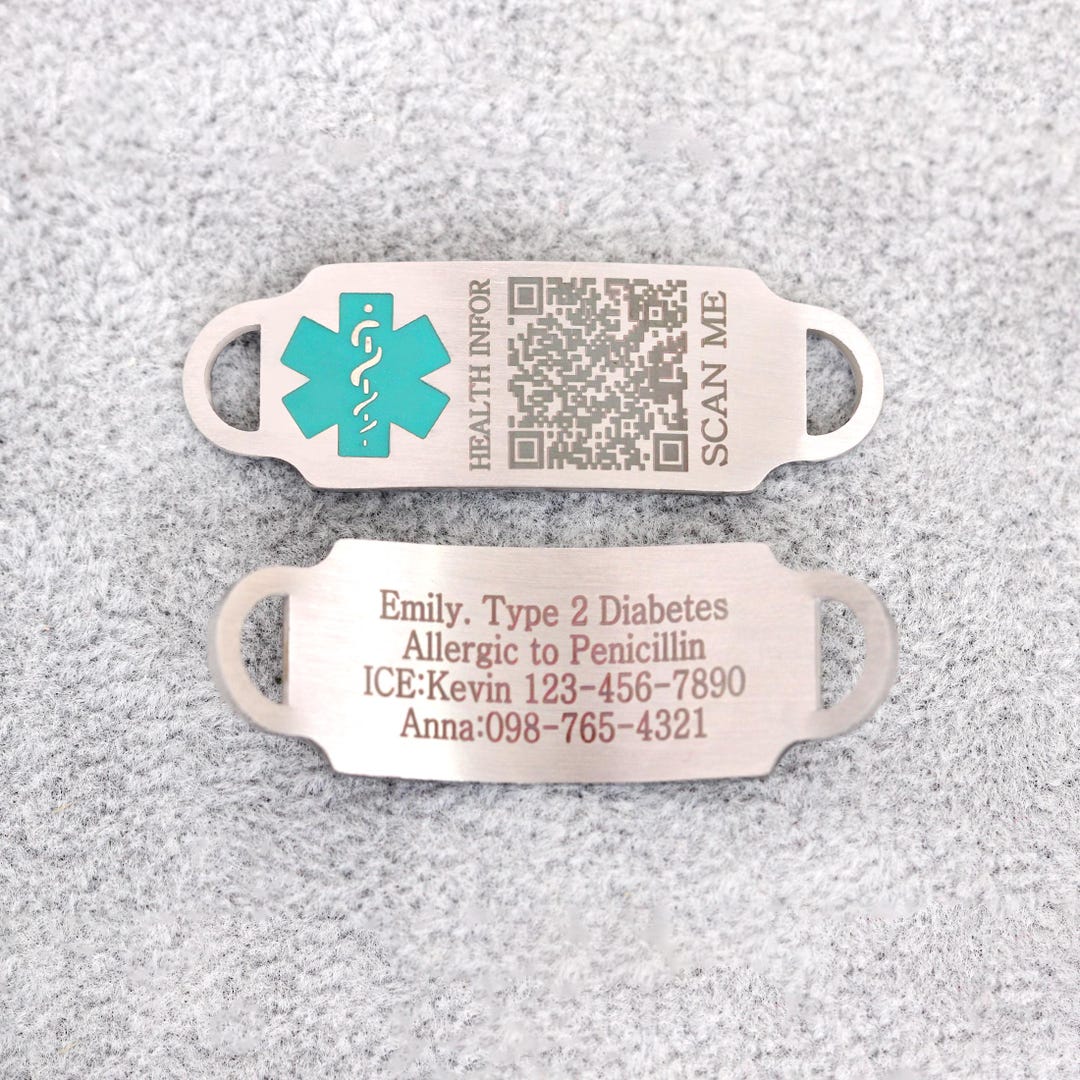Custom Engraved Medical ID Plate: Blue Star of Life, Stainless Steel ...