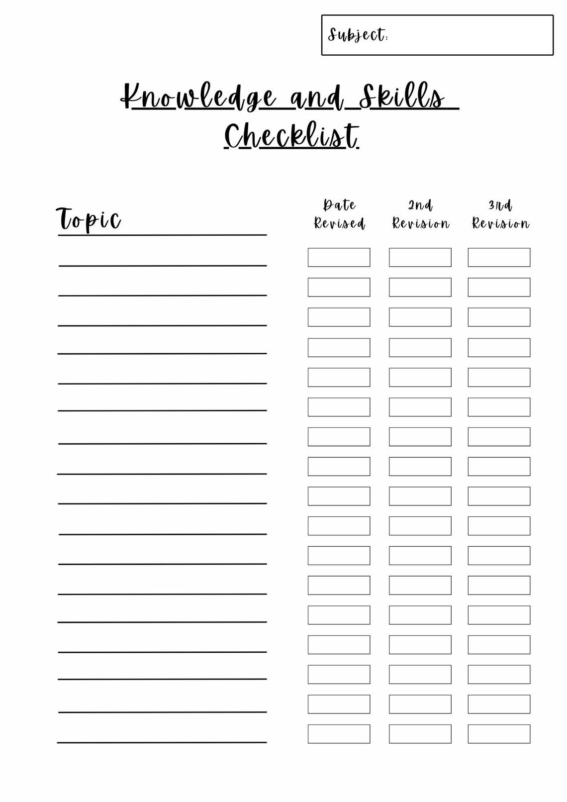 Minimalist Printable Revision Resources in A3 and A4. Includes a ...