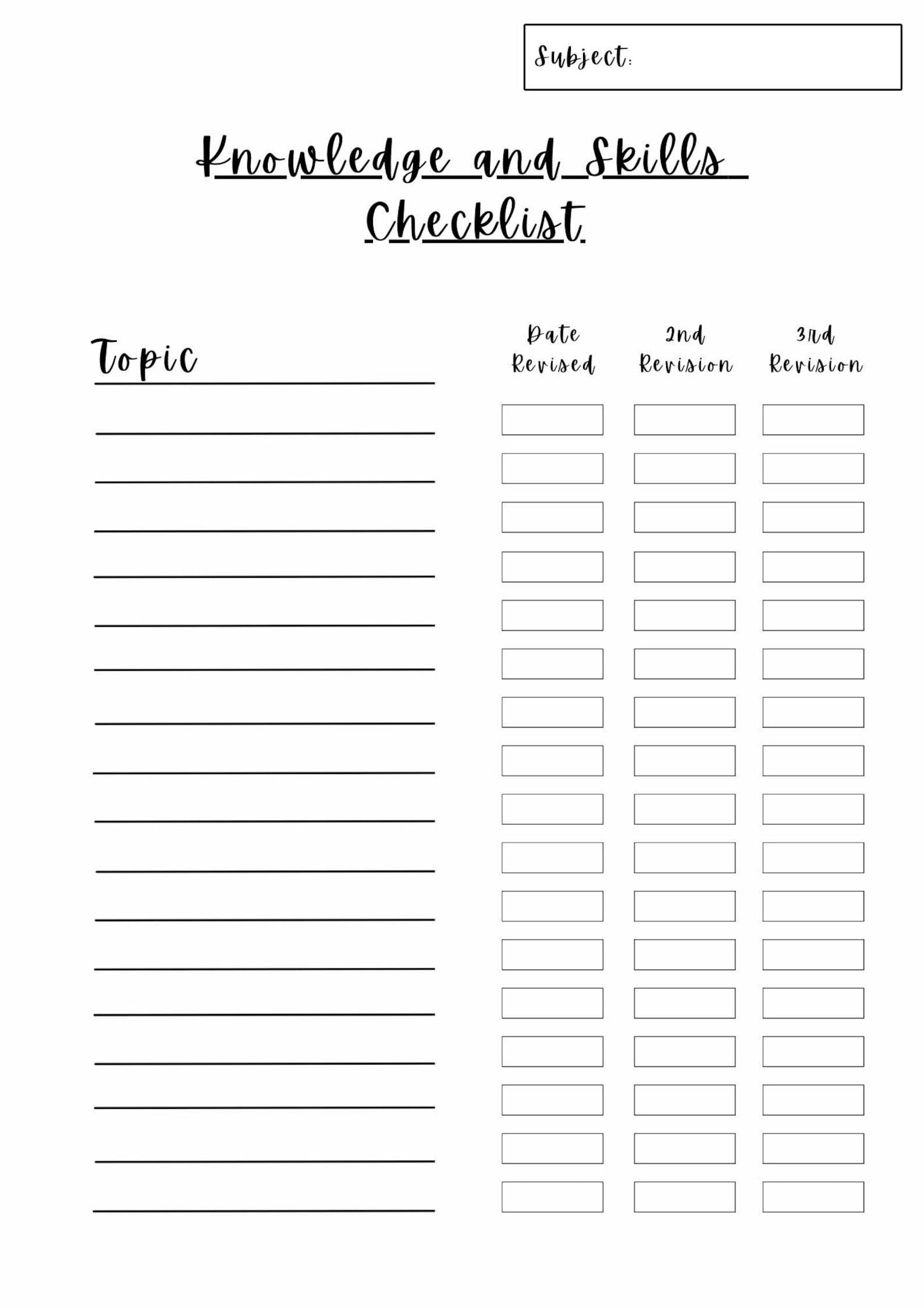 Minimalist Printable Revision Resources in A3 and A4. Includes a ...
