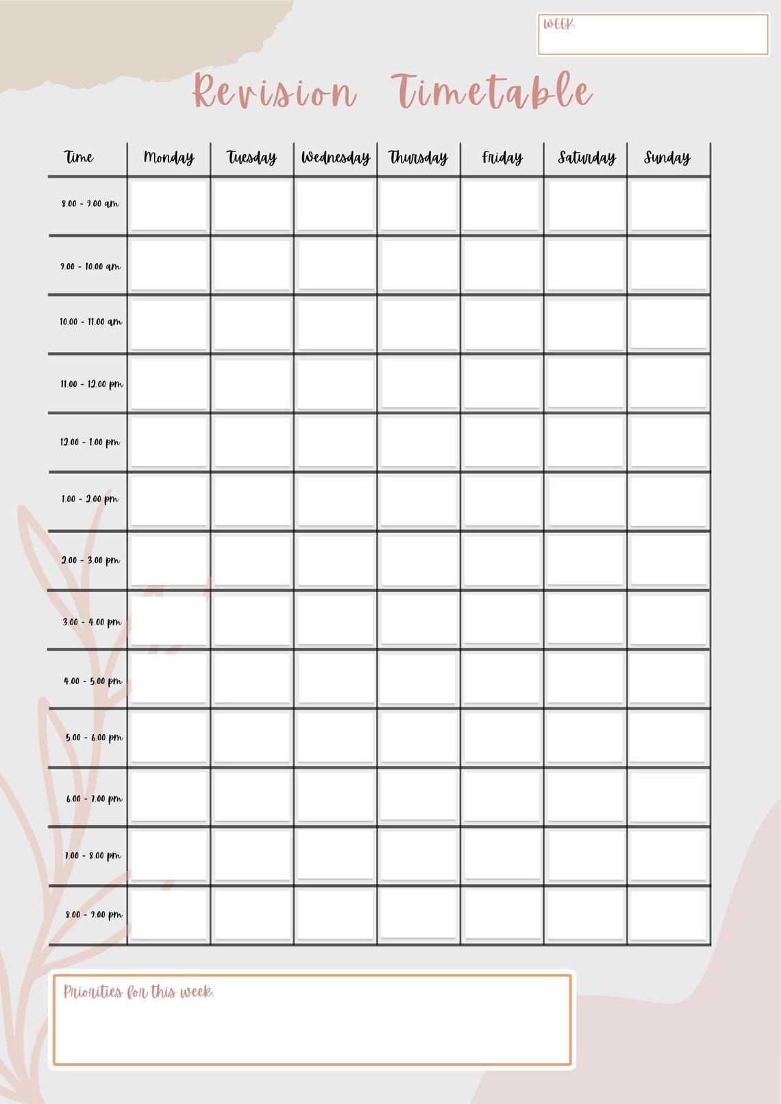 Minimalist Printable Revision Resources in A3 and A4. Includes a ...