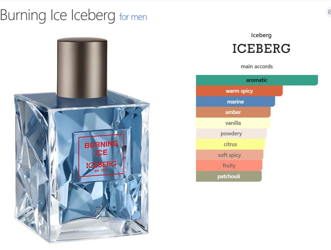 Burning Ice Iceberg for Men by Iceberg Eau De Toilette 100ml / 3.4 Fl ...
