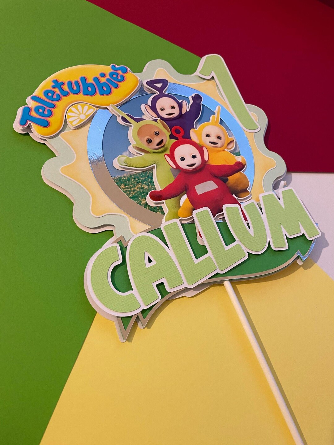 Teletubbies Cake Topper Bday Aged Themed Shaker 3D Layered Change ...