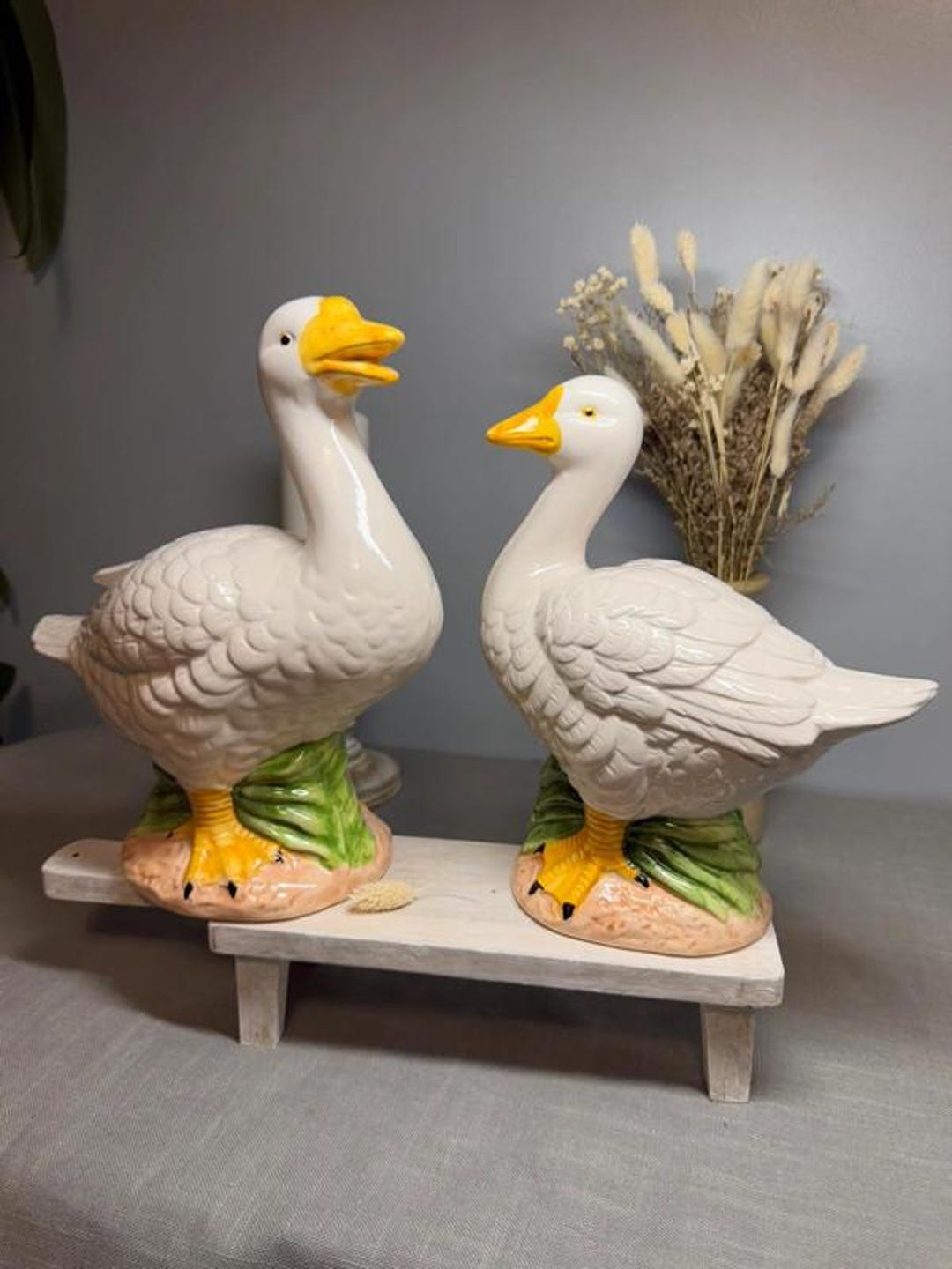 Vintage Ceramic Goose Pair – Hand-painted Farmhouse Décor - Etsy