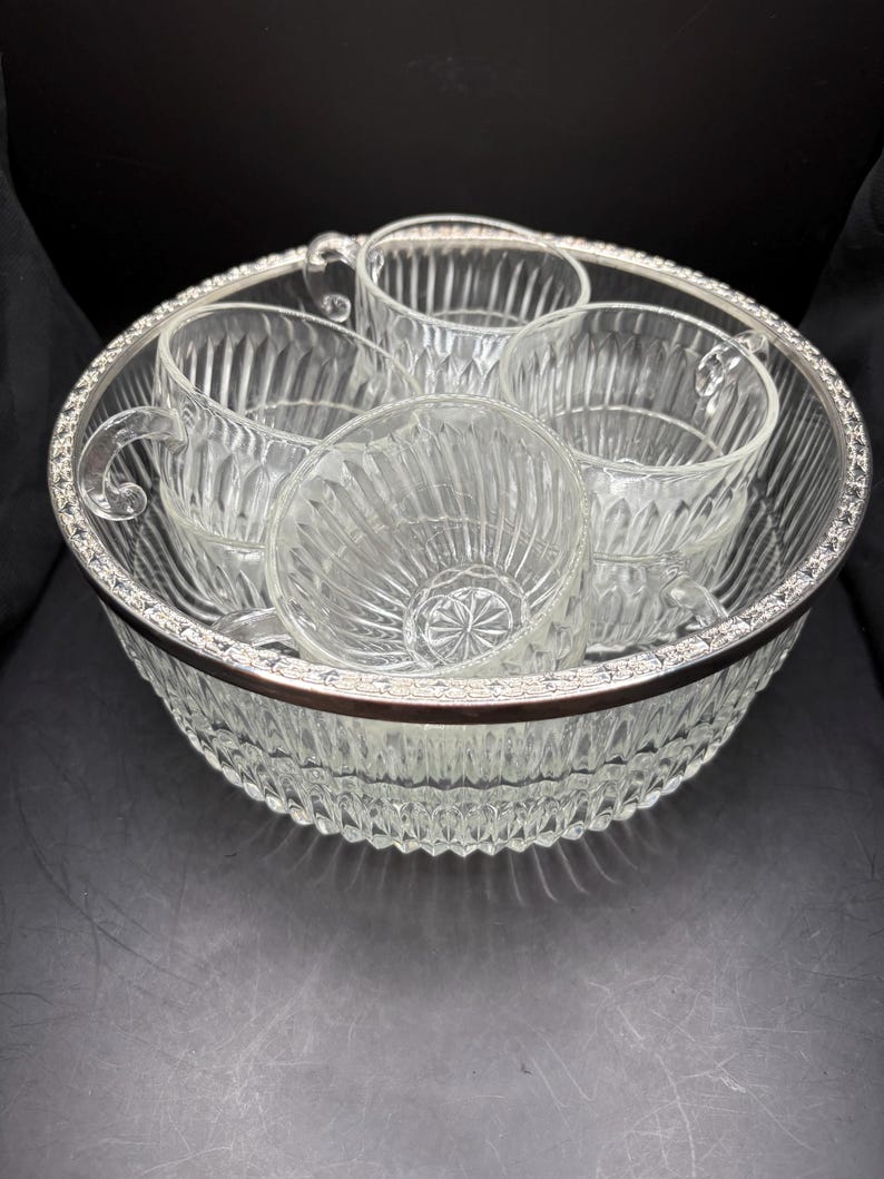 Ribbed Punch Bowl Set - Etsy