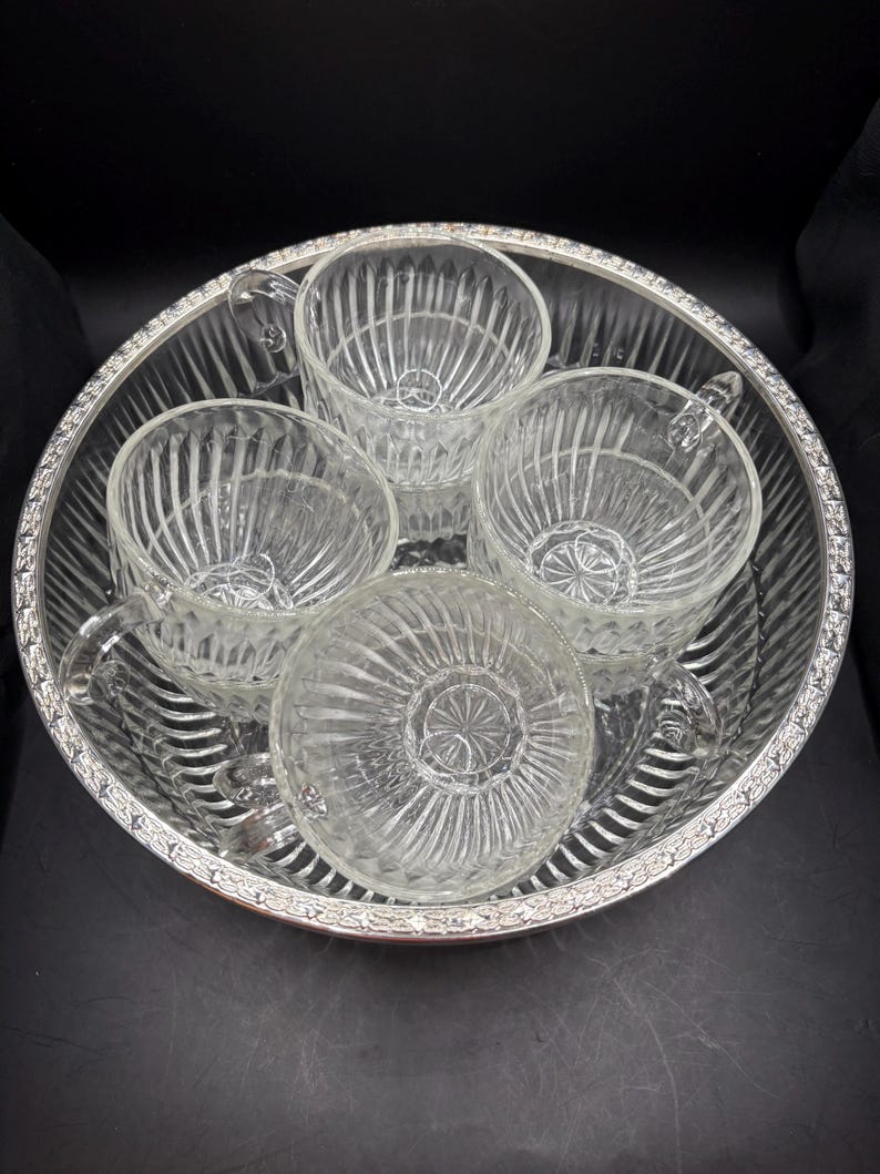 Ribbed Punch Bowl Set - Etsy