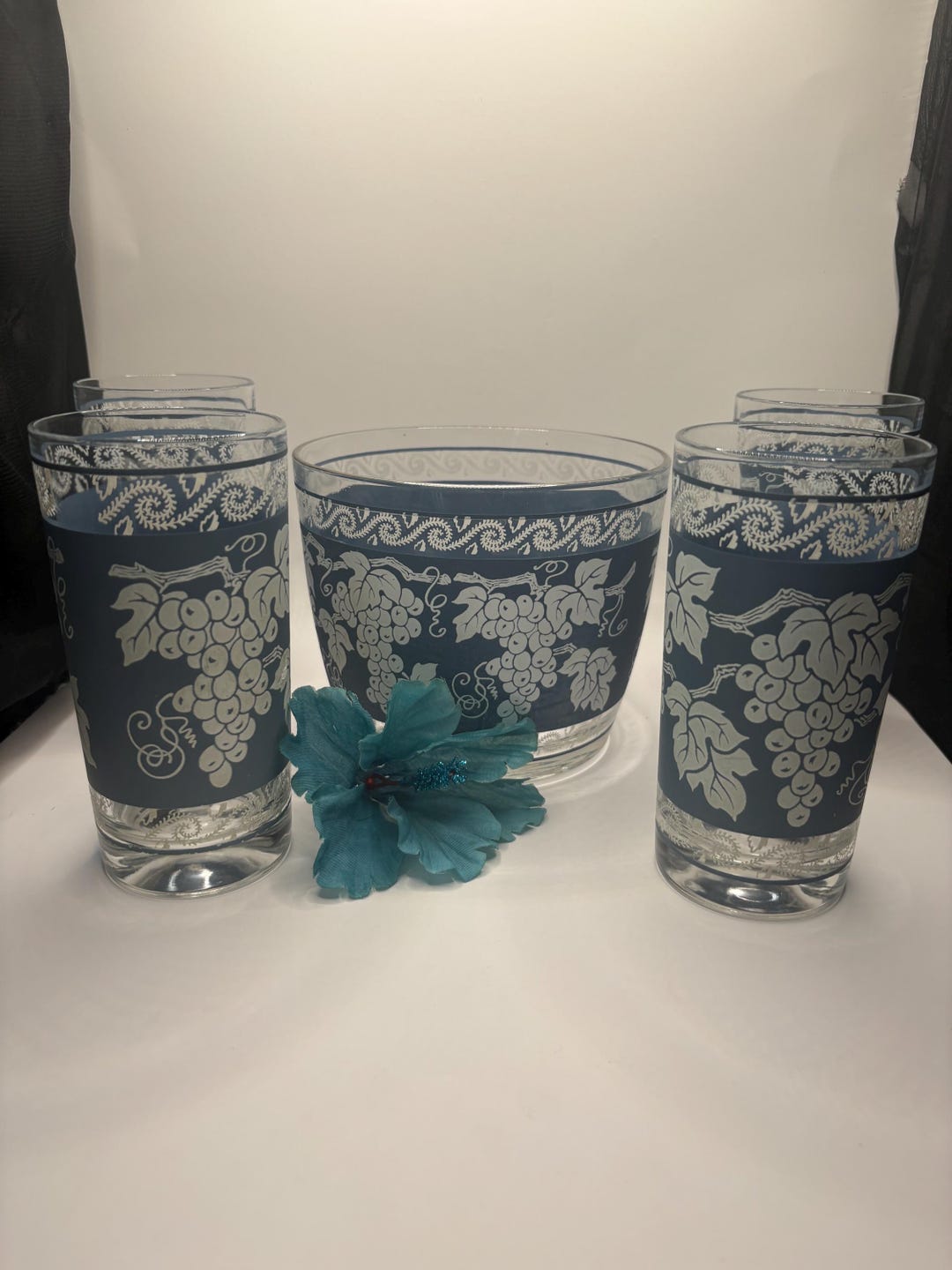 Hazel Atlas Ice Bucket and Hi-ball Glasses - Etsy