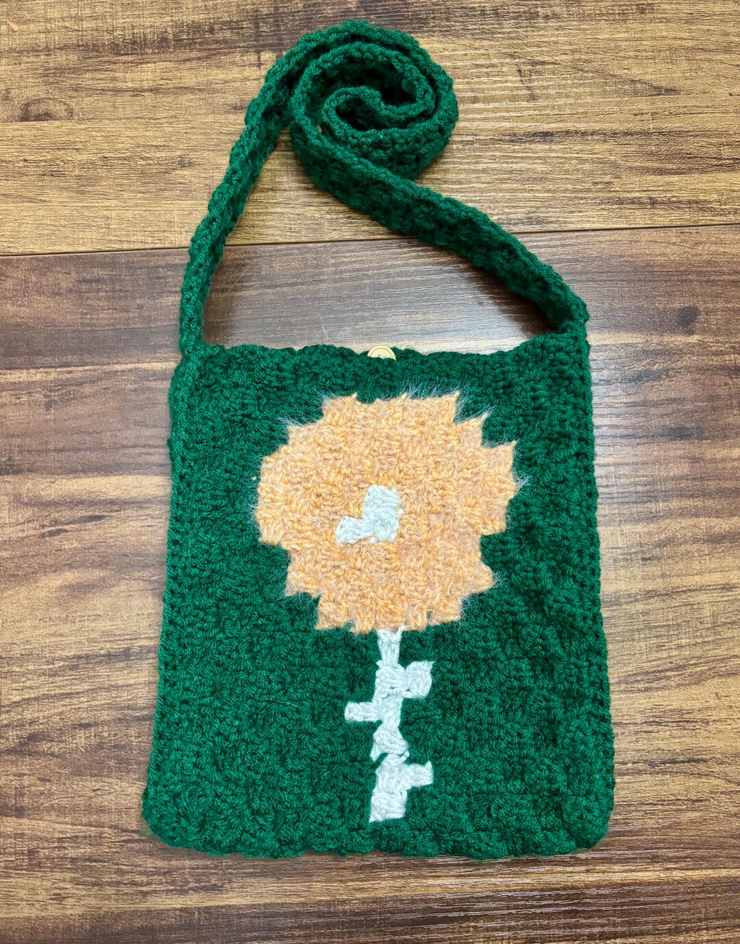 Pixel Art Hand Crocheted Flower Shoulder Bag, Women’s Floral Purse ...