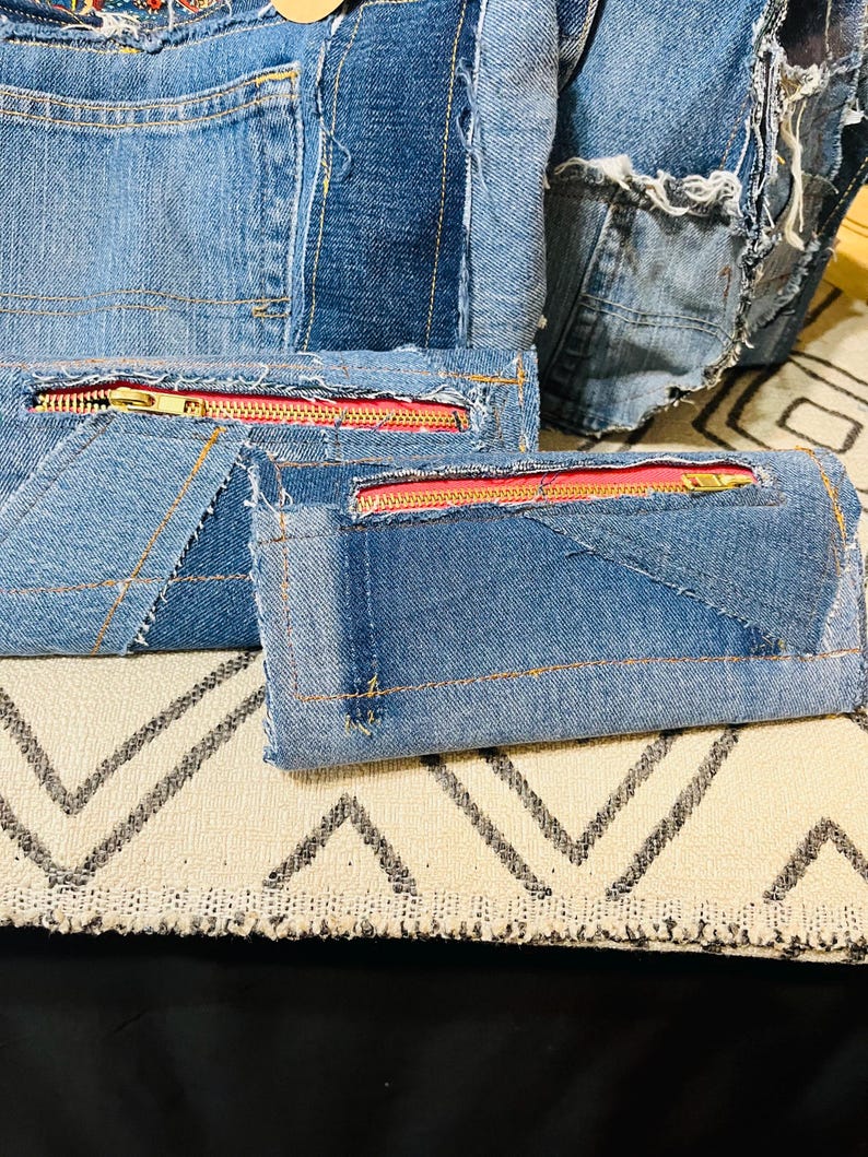 Vintage Denim Deluxe Wallet | Recycled Denim Wallet | Sustainable Fashion - Etsy