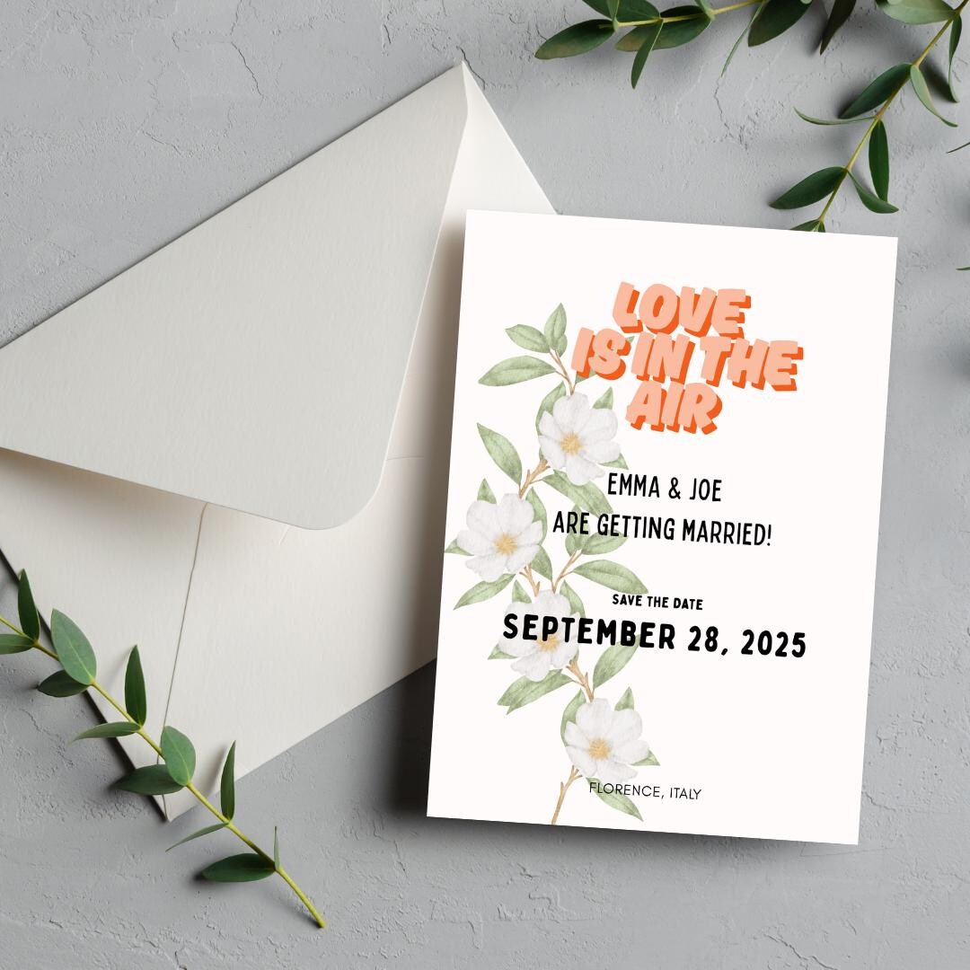 SAVE THE DATE Wedding Invitation Card / Printable Save the Date / Email ...