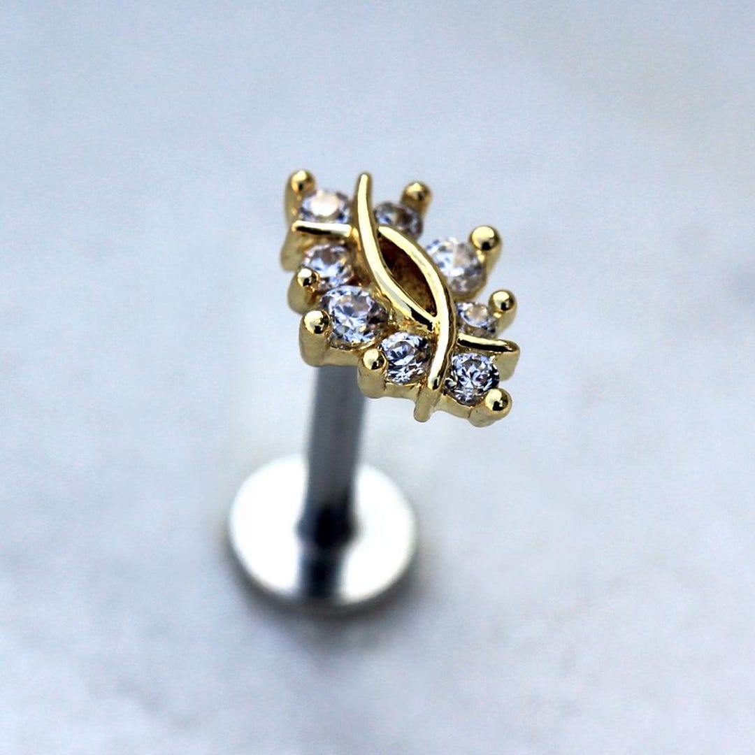 Gold Plated Jewelled Ancient Symbol Sign Labret - Etsy