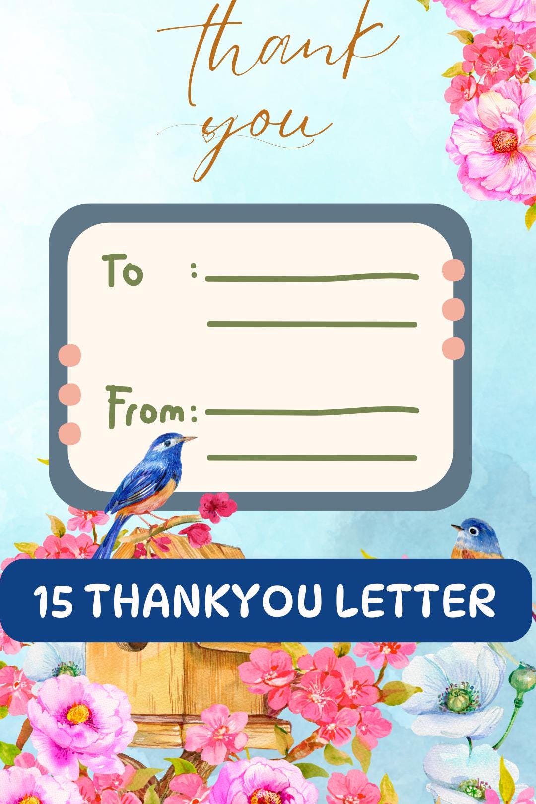 15 Watercolor Bird Thank You Letter | Elegant Small Business Thank You ...