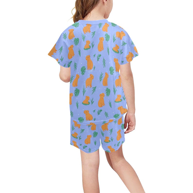 Capybara Pajama Set – All-over Capybara Print Sleepwear | Short Sleeve ...