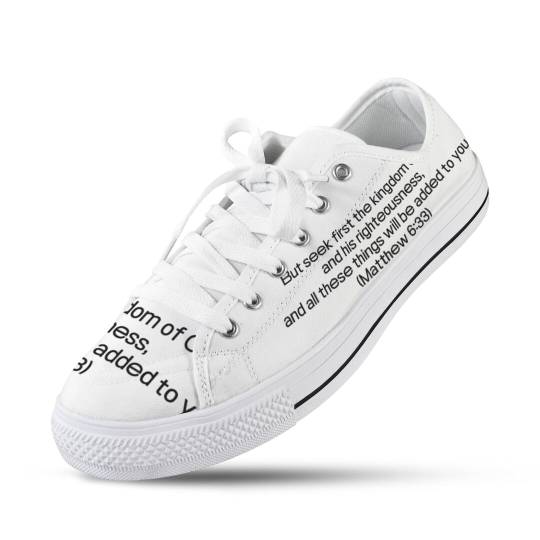 Christian Seattle Low Top Women’s Canvas Shoes | Matthew 6:33 Bible ...