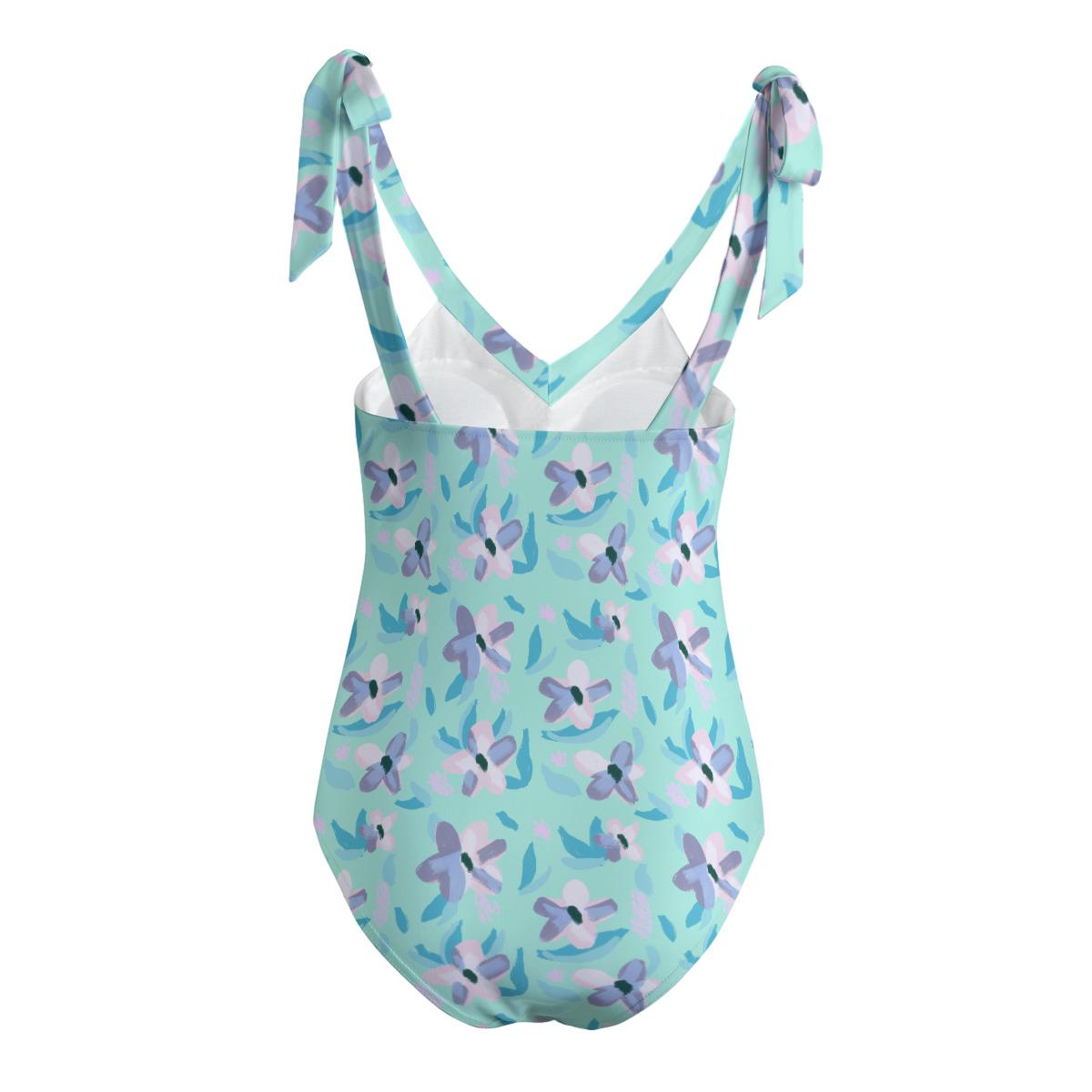 Sky Blue Floral Matching Swimwear Set – Family or Couple Outfits | Plus ...