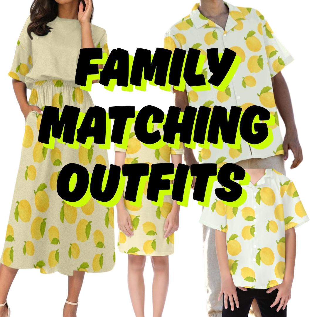 Lemon Family Matching Outfits – Mom Daughter Dresses , Dad Son Shirts ...