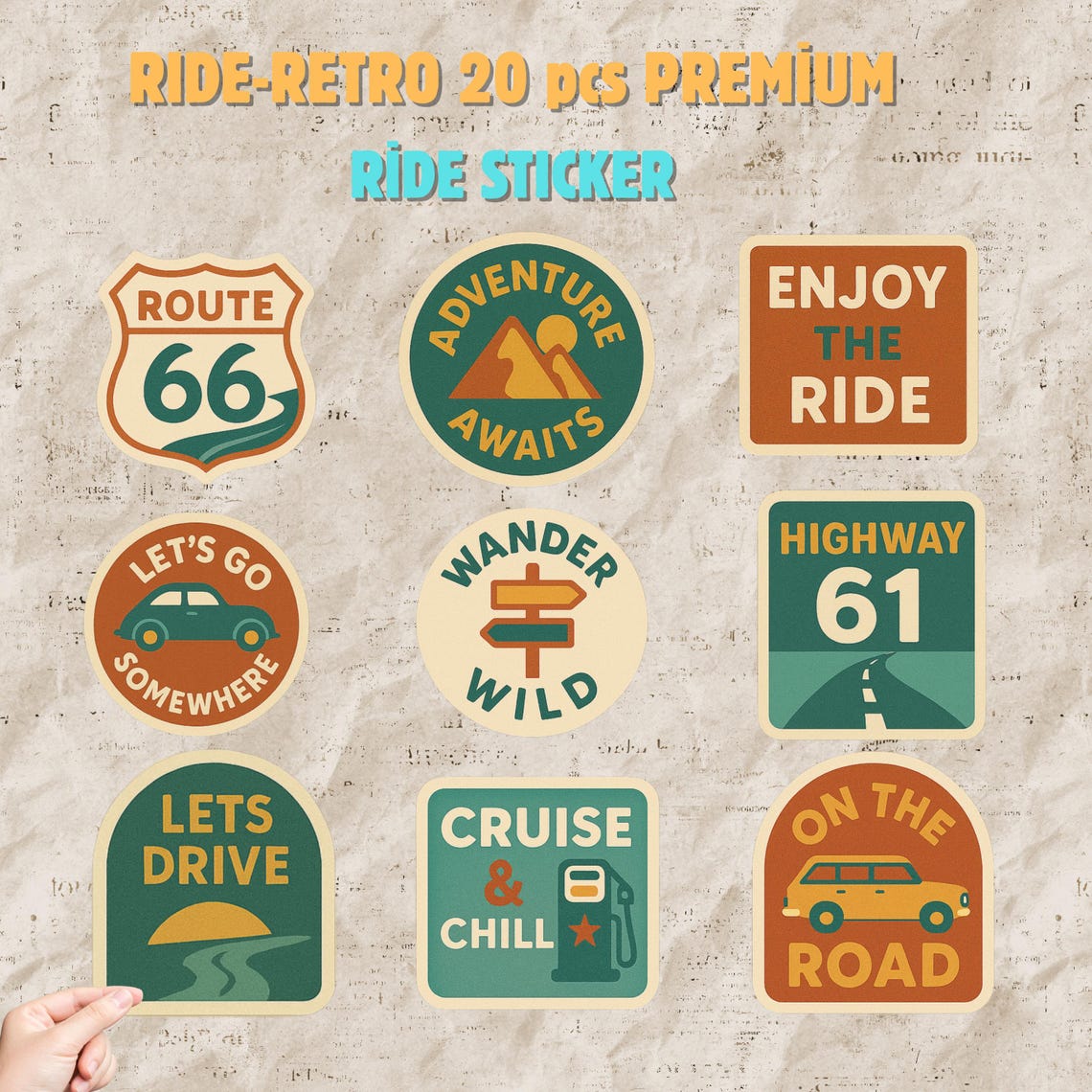 Printable Retro Sticker Bundle | Retro Vibes Stickers | Retro ...