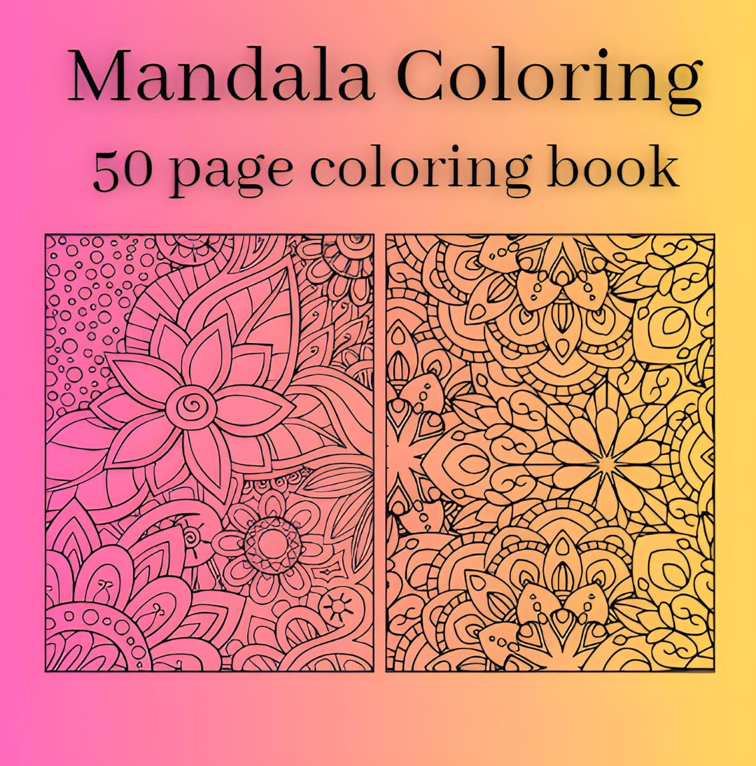Mandala Coloring Worksheet 50 Pages - Etsy