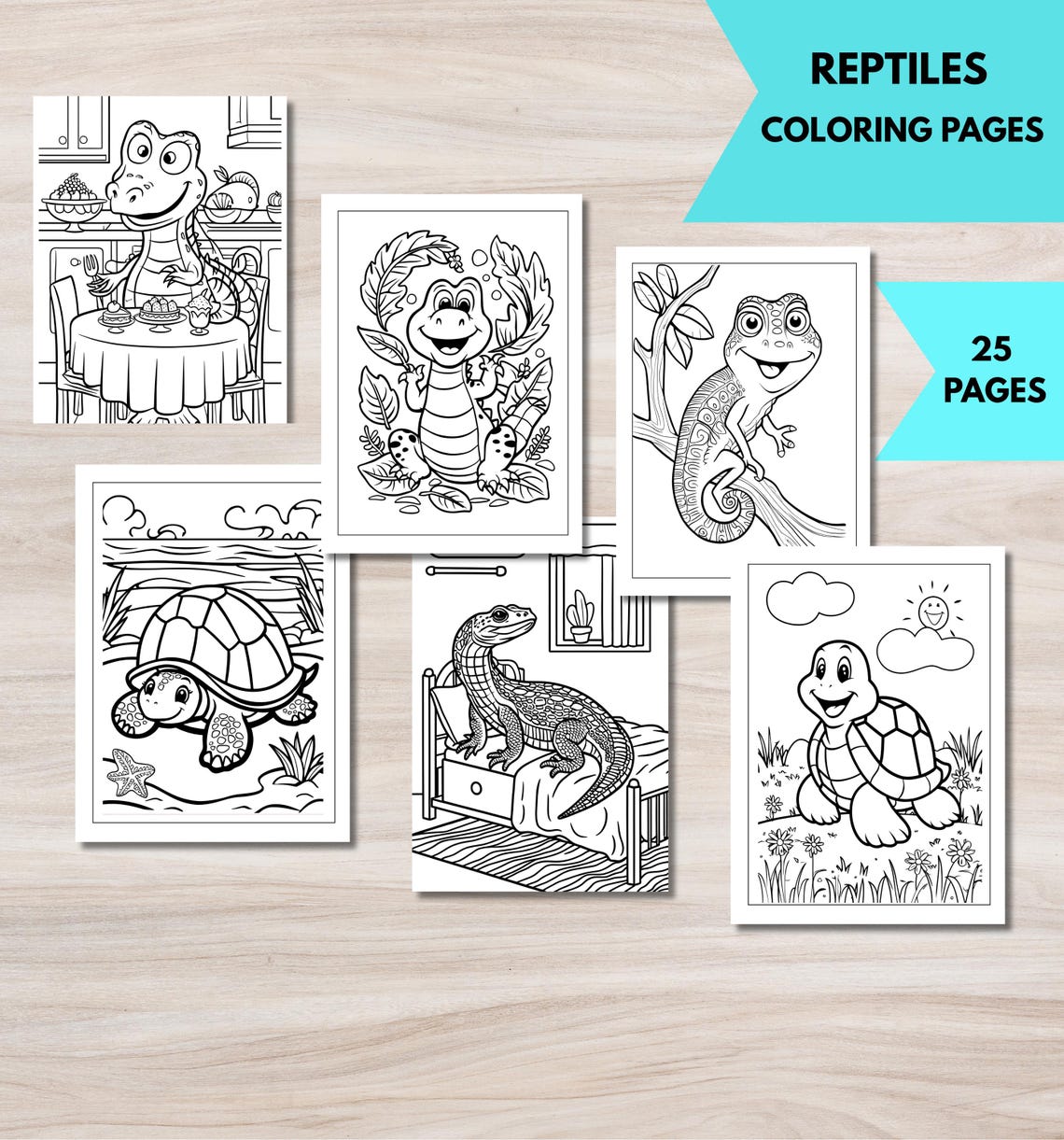 Printable Reptile Animals Coloring Books – Reptile Coloring Sheets ...