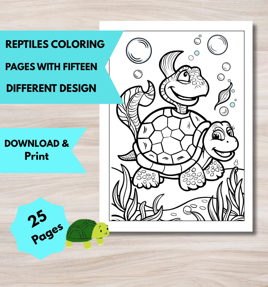 Printable Reptile Animals Coloring Books – Reptile Coloring Sheets ...