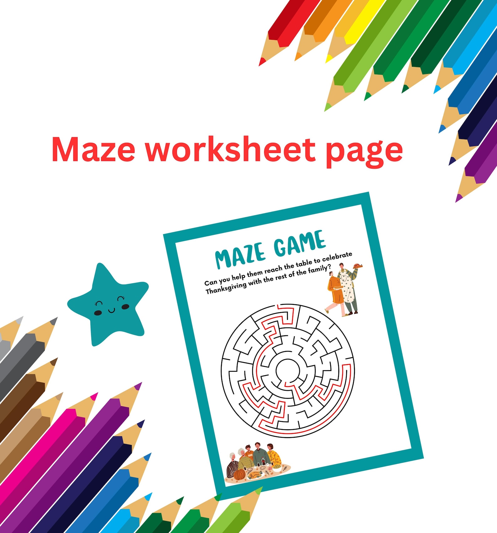 Printable Kids Maze Activity Worksheets| Maze for Kids| Maze Coloring ...