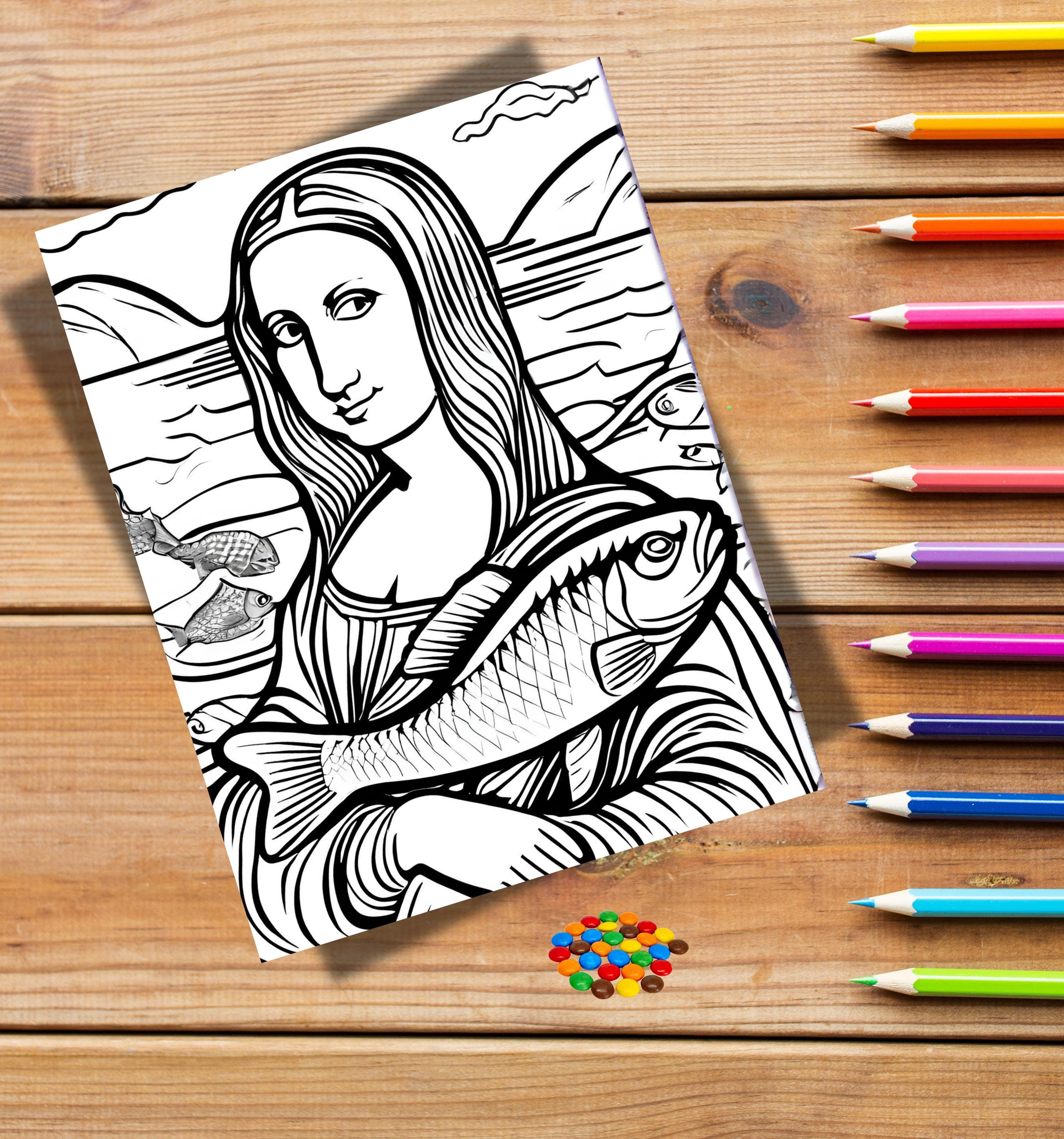 15 Mona Lisa Colouring Pages, Digital, Printable, Colouring for Kids ...